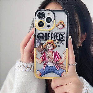 Cool Japan Anime Case Clear Cartoon Compatible with for iPhone XR Pattern Back Soft Silicone Clear TPU with Anime Keychain Case for Teen Boys and Girls Women(XR Yellow)