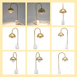 Food Heat Lamp,250W Countertop Food Heating Lamp w/Explosion-Proof Infrared Bulb,3200K 122°F Freestanding Compact Food Warmer Light,Stainless Steel+Marble Base Commercial Heat Lamp for Food, Bronze