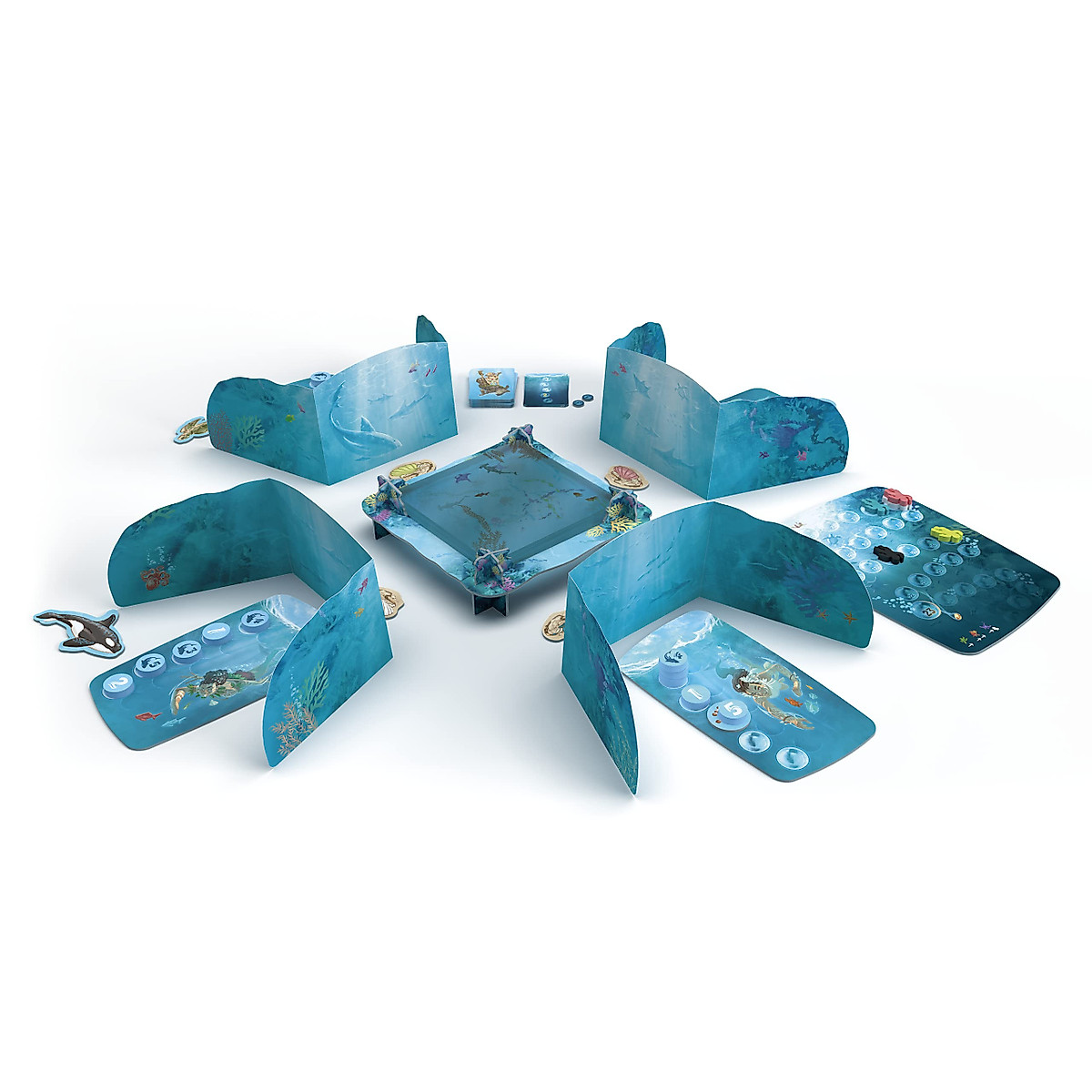 Sit Down! Dive Board Game - Unique Transparent Ocean Cards, Push Your Luck, Catch a Ride on a Sea Turtle or Dolphin - First to 23 Points Wins, 1-4 players, 20-30 mins, Ages 8+