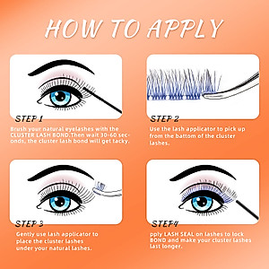 Cluster Lashes, Crislashes Lash Clusters 13 Rows Soft, DIY Eyelash Extensions, 78 PCS Resuable Cluster Eyelash Extensions at Home (F16 Mix 8-16mm-Brown)