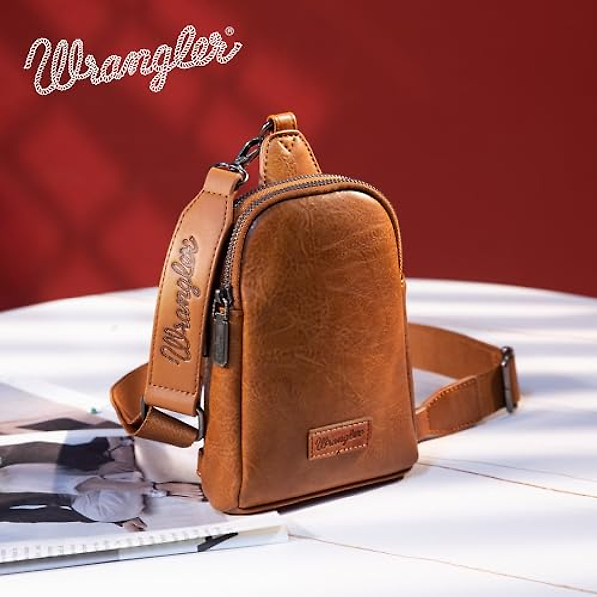 Wrangler Small Crossbody Sling Bag for Women Cross Body Purse Chest Bags for Travel