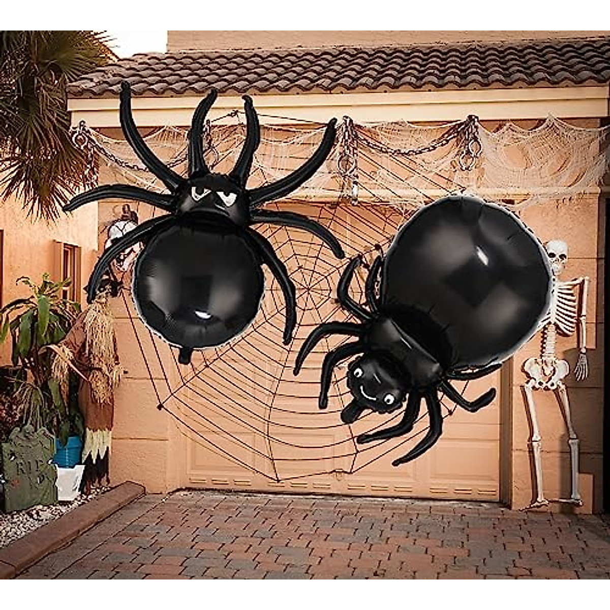 10 Pcs Spider Foil Balloons Halloween Decorations - 32.5" Black Spider Balloon 3D Realistic for Halloween Party Decorations Birthday Party Supplies for Home