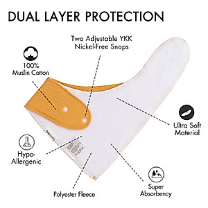 10 Pack Baby Muslin Bibs,Muslin Bandana Bibs for Baby Boys Girls,Soft Absorbent Bibs for Drooling Teething