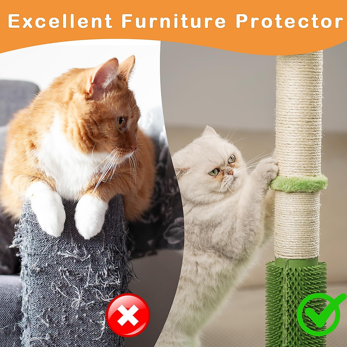 MeowHomm 40" Tall Cat Scratching Post,Cat Bird of Paradise Palm Tree for Indoor Cats with Natural Sisal Scratch Pole Hanging Sisal Ropes and Balls