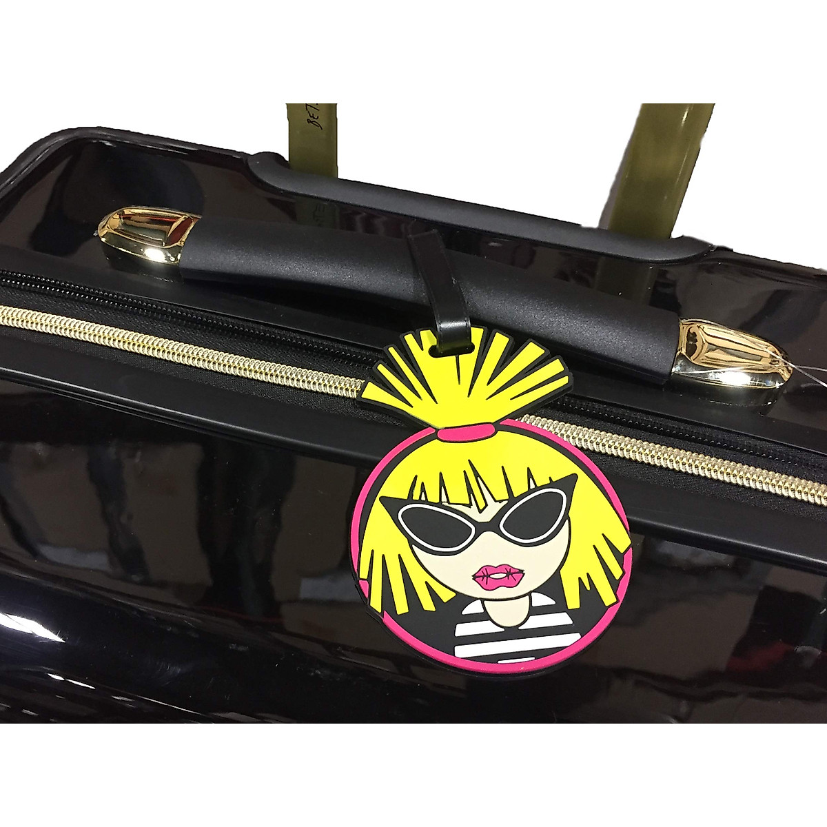 Betsey Johnson Luggage Hardside 3 Piece Set Suitcase With Spinner Wheels (20" 26" 30") (One Size, Heart to Heart Black)