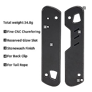 HorixGear 1 Pair Handle Patch Custom Titanium Scales for T4 Multitool (Titanium black)