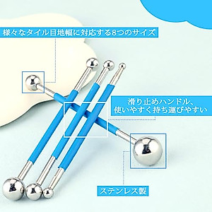 SPEEDWOX Caulking Tool Metal Ball 4 Pcs Polymer Clay Tool Kit Grout Finisher for Tile Grout Coating Sealant Finishing Fondant Cake Paper Flower Decorating Sculpture Modeling Craft DIY Tool Set