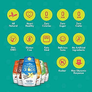 SweetLeaf Sweet Drops - Stevia Liquid Variety Pack, Chocolate, Caramel, Coconut, Vanilla, Pumpkin Spice, and Unflavored Stevia Sweetener, Sugar-Free Coffee Syrup Alternative, 1.7 Oz Ea (Pack of 6)