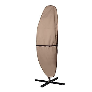 ULTCOVER Patio Umbrella Parasol Cover - 600D Waterproof Outdoor Offset Banana Style Umbrella Cover - Fits Cantilever Offset Umbrella 7.5-11.5 Feet