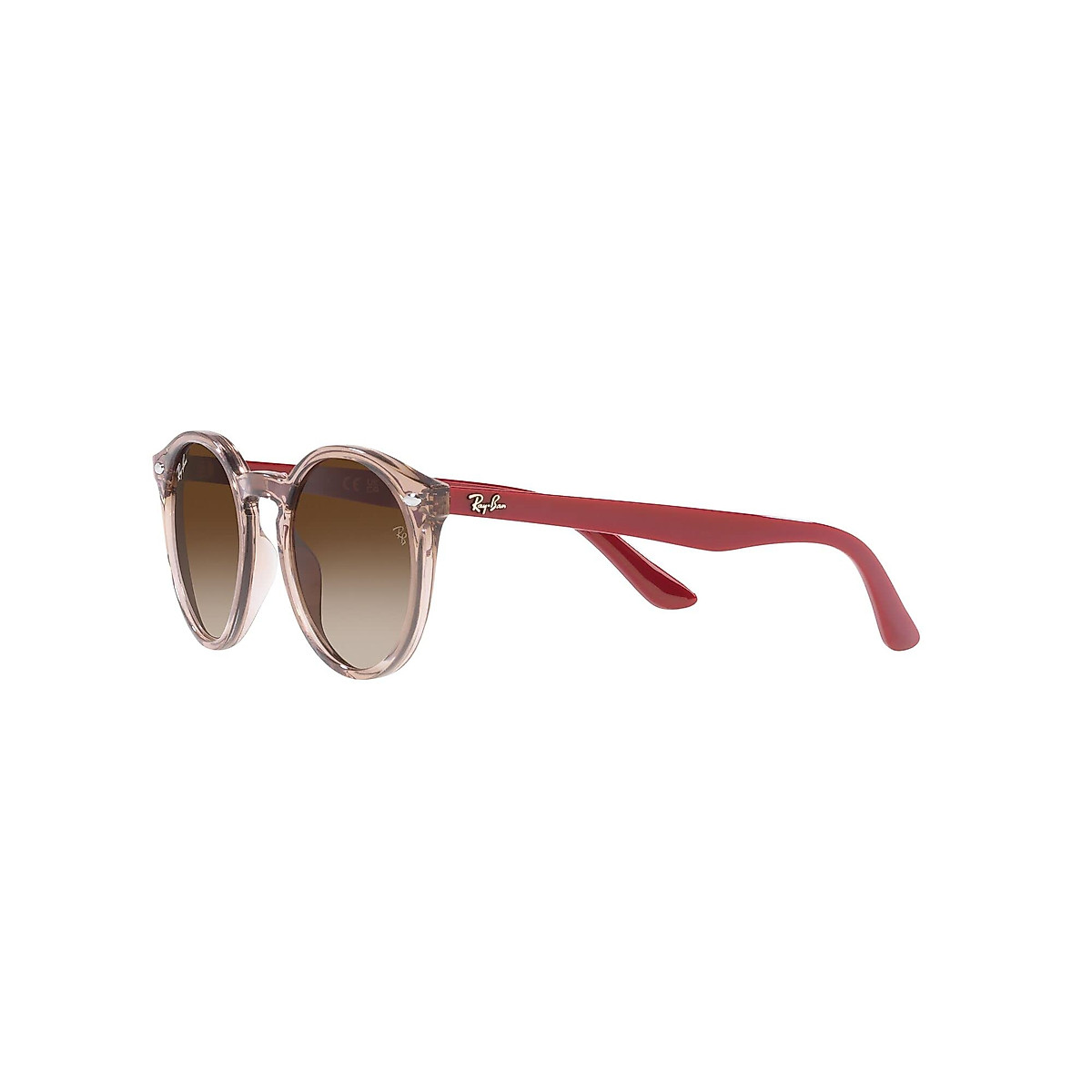Ray-Ban Rj9064S Round Sunglasses, Transparent Brown/Brown Gradient, 44 mm