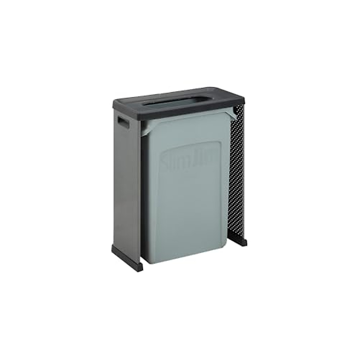 Rubbermaid Commercial Products Elevate Container, Three-Sided Decorative Metal Trash Can or Cover, 23 Gallon Landfill, Pearl Dark Gray, Indoor for Hotel Lobbies/Apartment Buildings/Washroom