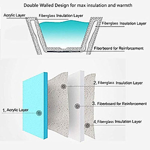 WOODBRIDGE Acrylic Freestanding Contemporary Soaking Tub with Brushed Nickel Overflow and Drain, B-0006 / BTA1507, 54" Bathtub White