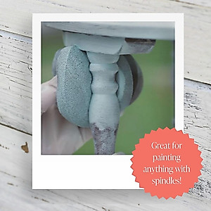 Chalk Style Painting Sponges - Set of 3-4” Round Reusable Handheld Sponge for Smooth Furniture Paint & Top Coat Application with No Brush Strokes - Washable Multi-Use Paint Applicator