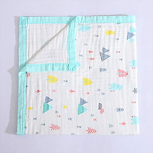 Jay & Ava Baby Muslin Blanket 42” x 42”, Soft Toddler Cotton Baby Blankets for Boy, 4 Layers Bed Muslin Throw for Baby Crib, Large Baby Receiving Blanket - (Green Bear Forest)