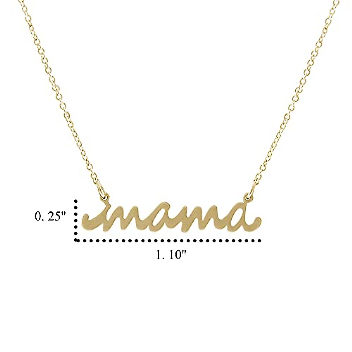NTLX Mama Necklace – Mama Necklace for Women - Mama Script Cursive Lettering - Simple Delicate Cute – 14K Gold - Great Gift - Beautiful Card & Gift Box Included (Mama Script - Gold)