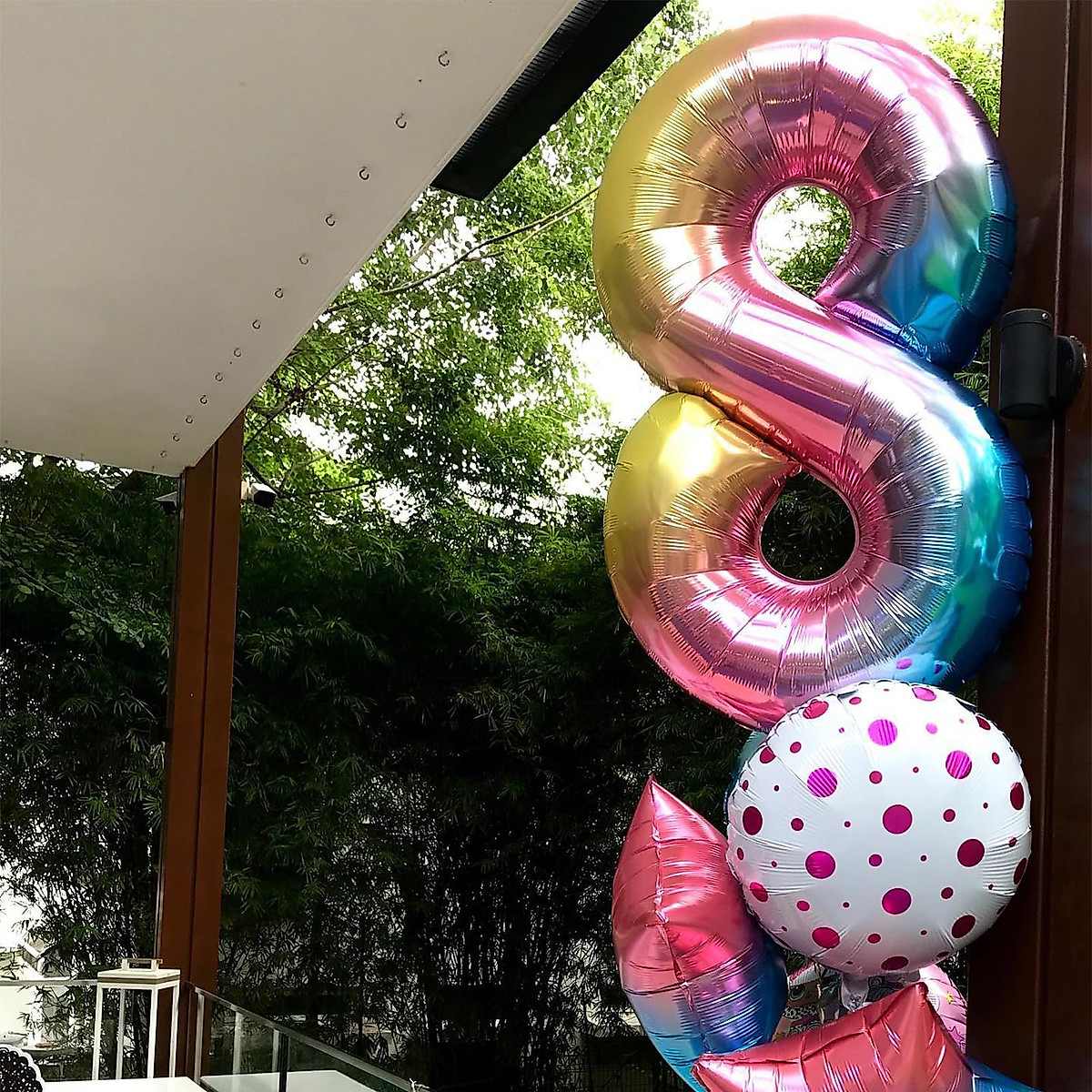 Rainbow Number 10 Balloons, 10th Birthday Balloon, 40inch Gradient 10 Balloon Numbers, Large Self Inflating Foil Balloon, 10th Birthday Decorations for Kids Birthday, 10 Anniversary Decorations