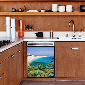 Dishwasher Magnet Cover Morro Jable Beach Fuerteventura Spain Magnetic Refrigerator Stickers Decorative Appliance Cover Fridge Panels Metal Door Garage 23"Wx26"H
