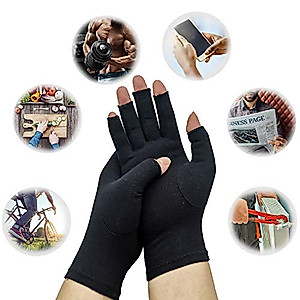 2 Pairs Arthritis Compression Gloves, for Arthritis, Rheumatoid, Osteoarthritis, Carpal Tunnel Pain, Compression Gloves for Arthritis for Women & Men, Gloves for Work, Warm Moisture Absorption