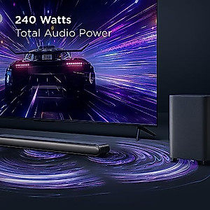 TCL 3.1ch Sound Bar with Wireless Subwoofer, (S4310, 2023 Model), Built-in Center Channel, Dolby Audio, DTS Virtual:X, Bluetooth, Wall Mount and HDMI Cable Included,Black
