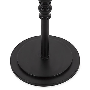 Kate and Laurel Stratton Rustic Pedestal Table, 12" x 12" x 26", Rustic Caramel and Black, Decorative Pedestal Table for Smaller Living Areas