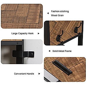 Pvillez 4-Tier Shoe Rack, Entryway Coat Rack Shoe Storage Organizer for Front Door, Entry Table Shoe Hat Racks Shelf Organization Hanger, with Hooks Drawers Entrance Hallway Furniture