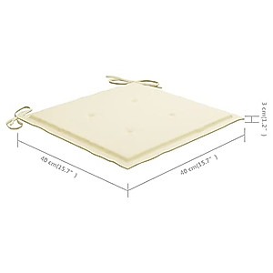 imasay Garden Chair Cushions 2 pcs Cream 15.7"x15.7"x1.2" Fabric