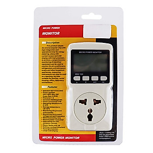 Watt Power Meter Plug-in Socket Power Meter, Home Electrical Usage Monitor Consumption, Kilowatt Wattage Voltage AMP Tester with Backlight Overload Protection