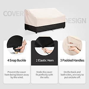 BOLTLINK Patio Furniture Covers Waterproof, Heavy Duty 3-Seater Outdoor Sofa Cover Fits up to 85W x 37D x 35H inches, White & Black