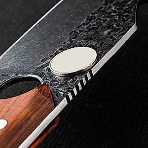 Purple Dragon Boning Knife Hand Forged Chef Knife with Leather Sheath Gift Box Bottle Opener Design Sharp Meat Butcher Cleaver Kitchen Knife for Kitchen Outdoor BBQ Camping