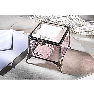 Baptism Gift for Girls Personalized Keepsake Box Pink Stained Glass Engraved Jewelry J Devlin Box 903 EB222 (Pink)