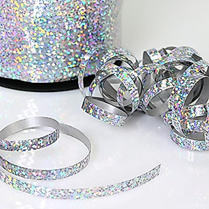 GIFTEXPRESS 500 Yards Metallic Silver Curling Ribbon/Balloon Ribbon/Balloon Strings/Gift Wrapping Ribbons Supplies