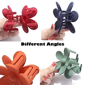 Big Hair Claw Clips Matte Flower Hair Clips Non Slip Cute Hair Catch Barrettes Jaw Clamps 6 Colors for Medium Thick Hair Women Girls 6PCS Holiday Gifts