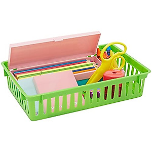 Bright Creations Classroom Storage Bins Baskets, Small Plastic Organizer (10.25 x 6.5 In, 8 Pack)