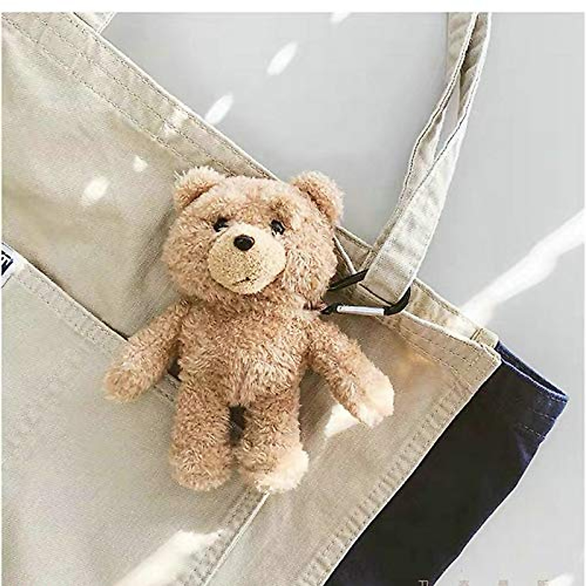 AirPods Case Soft TPU Fluffy Plush Brown Teddy Bear Toy Doll Cover with Bag Hook for Apple AirPods1 AirPods2 1 2 3D Cartoon Dreamy Cute Lovely Warm Comfortable Cozy Kids Girls