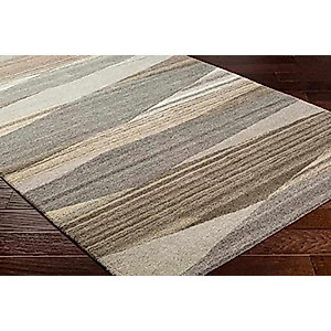 Mark&Day Area Rugs, 10ft Round Mulhouse Modern Dark Brown Area Rug, Brown/Beige Carpet for Living Room, Bedroom or Kitchen (9'9" Round)