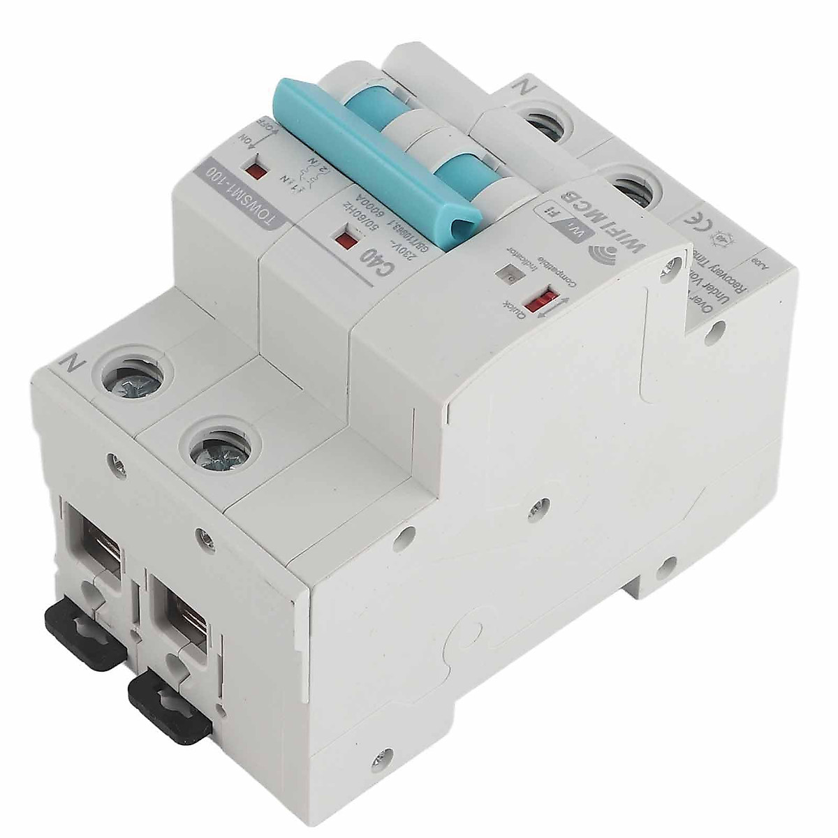 Circuit Breaker AC 230V Din Rail Mount Automatic Reclosing Leakage Air Switch for Households Factories (40A)