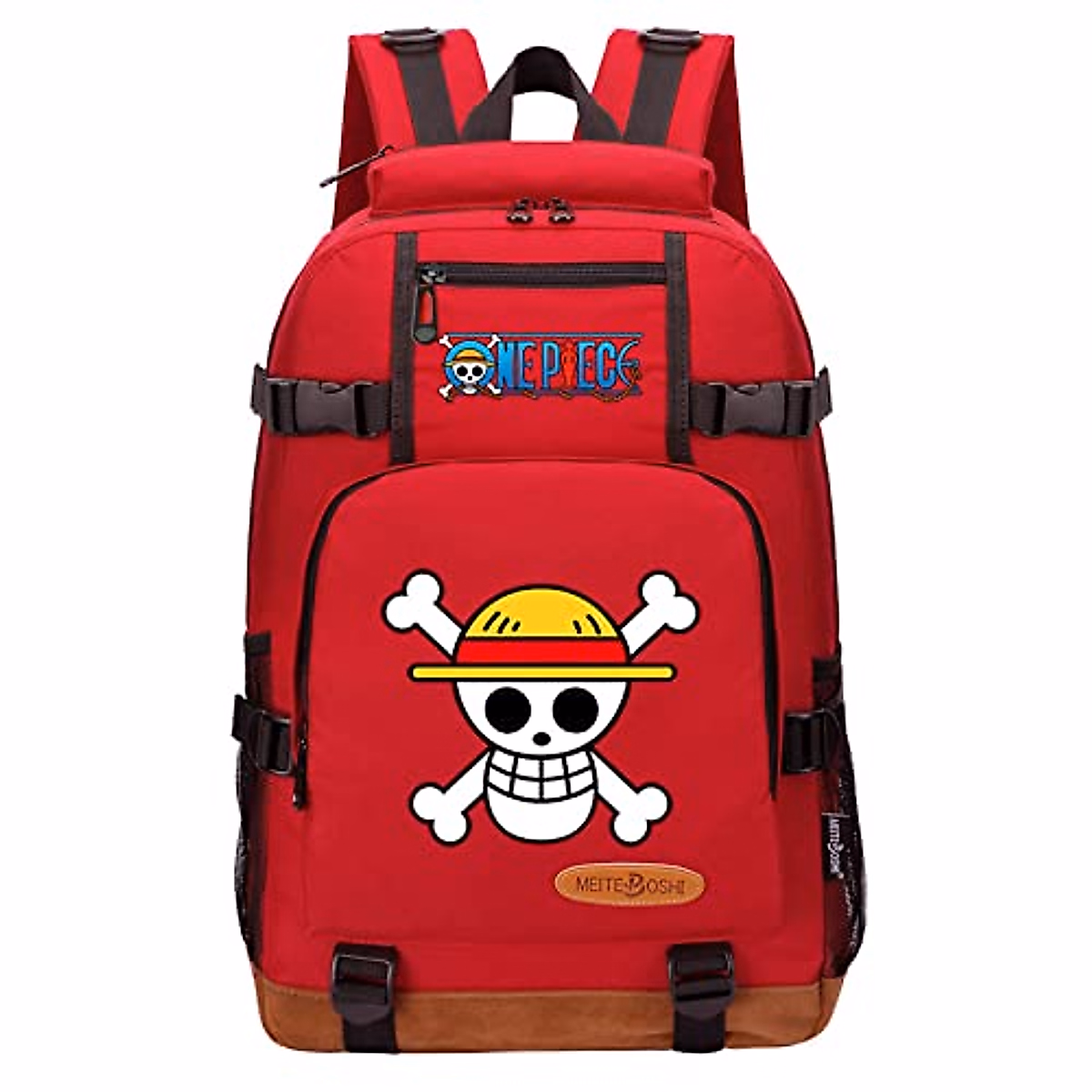 Gengx Unisex Boys Girls School Backpack Anime Daypack,One Piece Durable Book Bag Laptop Rucksack, Red