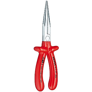 KNIPEX Tools - Long Nose Pliers With Cutter, 1000V Insulated (2618200SBA),Yellow