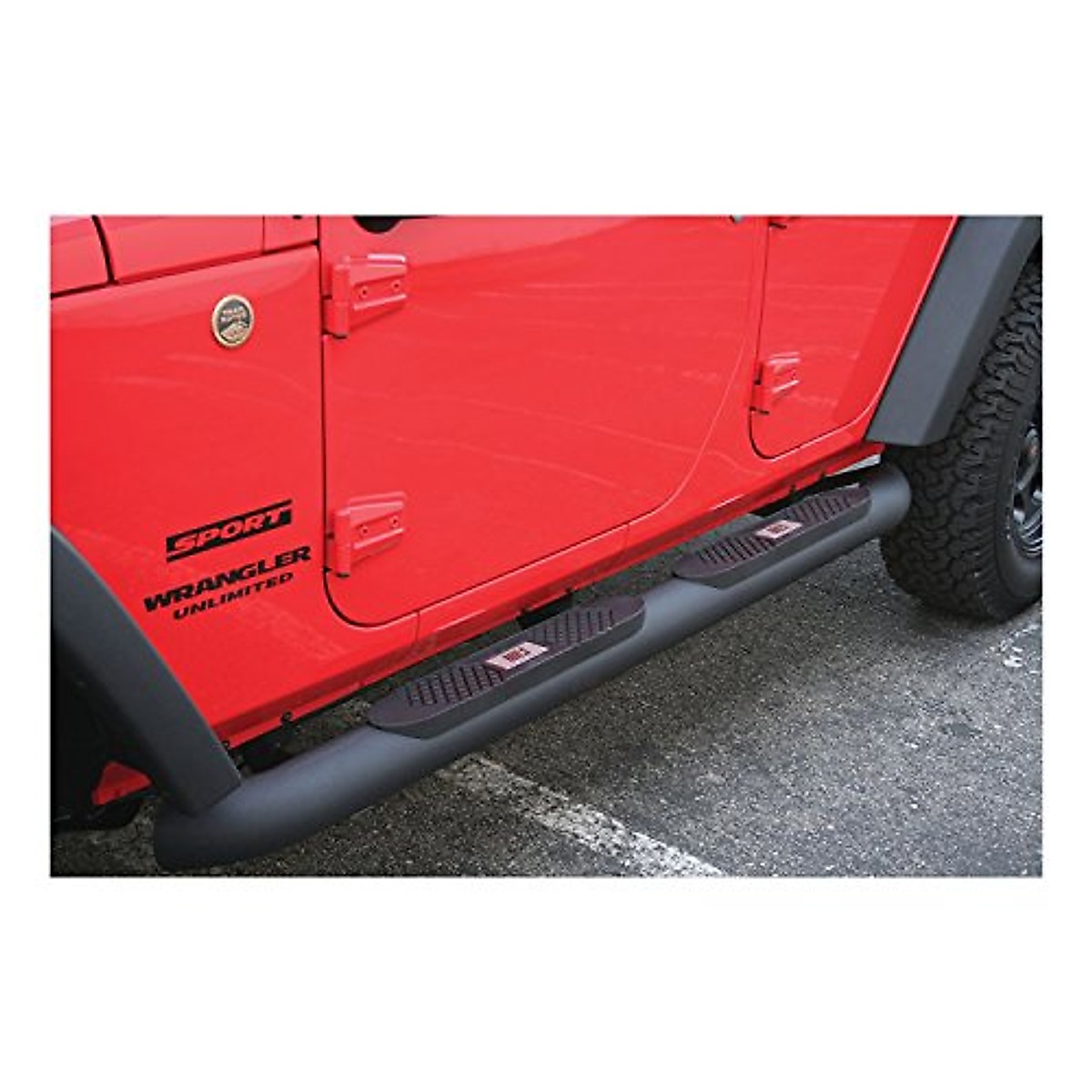 ARIES AL231007 Big Step 4-Inch Round Black Aluminum Nerf Bars, Select Jeep Wrangler JK