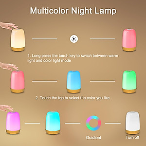 Dremkit Night Light,Nursery Night Light for Baby,Rechargeable Kids Nightlight,Touch Night Lamp for Breastfeeding,Newborn and Toddlers Bedrooms,Wood Grain