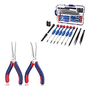 WORKPRO 12 in 1 Torx Screwdriver Set & WORKPRO 2-Piece 6" Mini Needle Nose Pliers Set