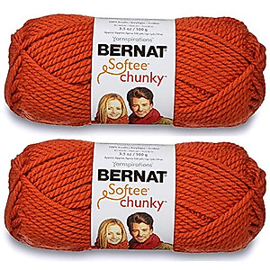 2-Pack - Bernat Softee Chunky Yarn, Pumpkin, Single Ball