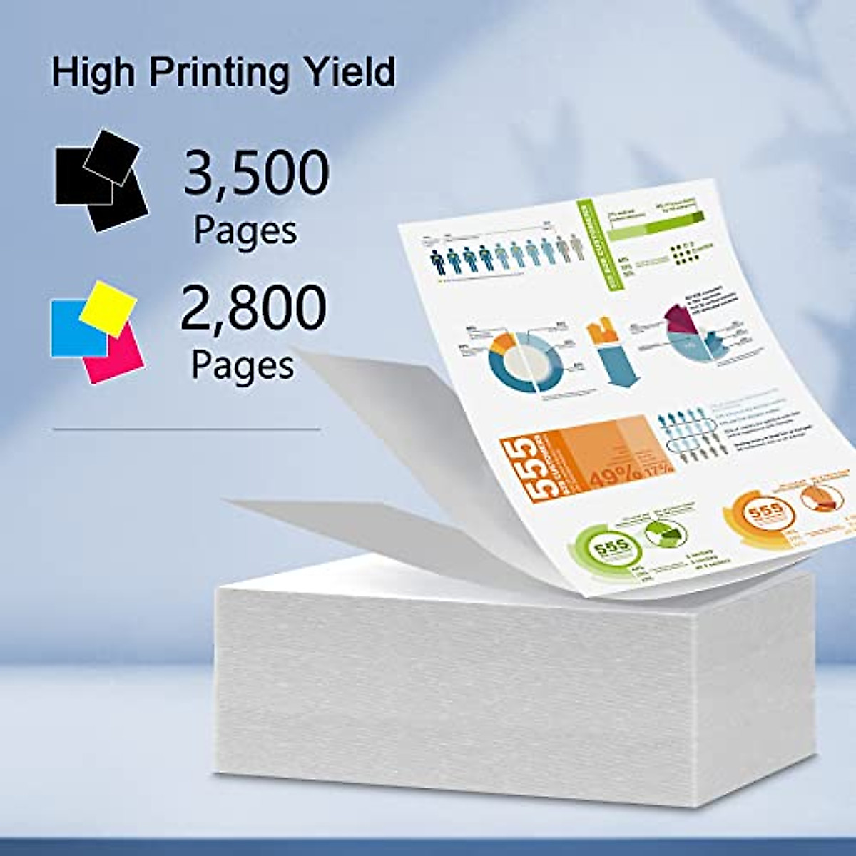 TN227 High Yield Toner Cartridge 4-Pack (1BK+1C+1Y+1M) TN227 Toner Compatible Replacement for Brother DCP-L3510CDW L3550CDW;HL-3210CW 3230CDW;MFC-L3770CDW L3710CW Printer by HUIYA