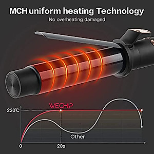 Rotating Curling Iron, Automatic Hair Curler, Curling Iron, Curling Wand, 1 1/4 Inch Ionic Rotating Hair Curler for Waves with Extra Long（5.5 inch） Tourmaline Ceramic Barrel (1 1/4 inch)