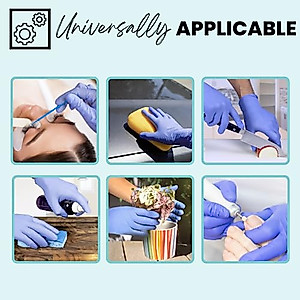 Eco Gloves Cleaning Gloves 100 Pieces Powder Free Rubber Gloves for Multiple Uses Like Cooking Kitchen Food Service Cleaning Supplies - Blue - Small