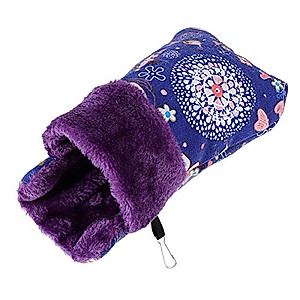 Hemobllo Hamster Sleeping Bag, Hanging Rat House Bed Sugar Gliders Sleeping Pouch Small Pet Nest Hideout Pouch Winter Warm Comfortable Bed for Small Animals Guinea Pig Ferret Squirrel Chinchilla