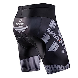 sponeed Padded Cycling Shorts Men Bicycle Underwear Half Pants Padded Bike Bottoms US Large Grey