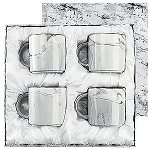 Youeon 4 Pack 12 Oz Marble Coffee Mugs, Ceramic Coffee Mugs, Tea Cups Coffee Cups Mugs Gift for Coffee, Milk, Cocoa, Drink, Birthday, Party, Mother's Day, Valentine's Cup, Grey