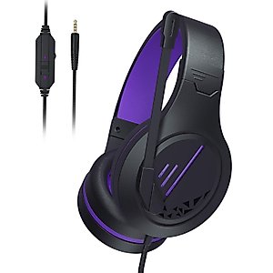 Anivia Stereo Gaming Headset for PS4, PC, Xbox One Controller, Noise Cancelling Over Ear Headphones with Mic, Soft Memory Earmuffs for Laptop/Mac/Nintendo/PS3 Games(Purple)