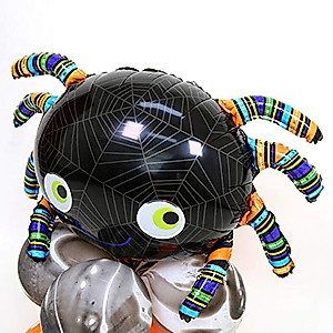 19 Pcs Halloween Foil Balloons Aluminum Mylar Helium Balloons Black Cat Ghost Spider Pumpkin Bat Zombie Skeleton Owl Balloon for Birthday Carnival Festival Holiday Party Decorations Supplies Favors